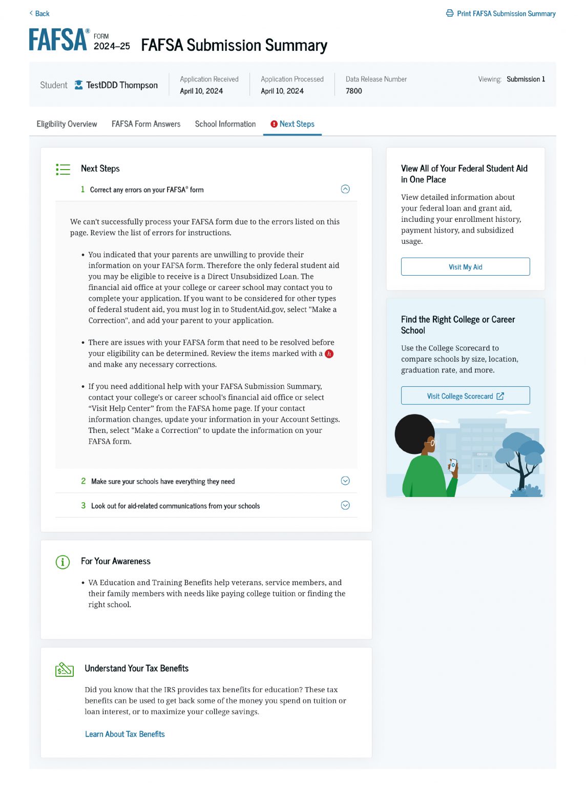 What You Need To Know About the FAFSA Submission Summary – Federal ...